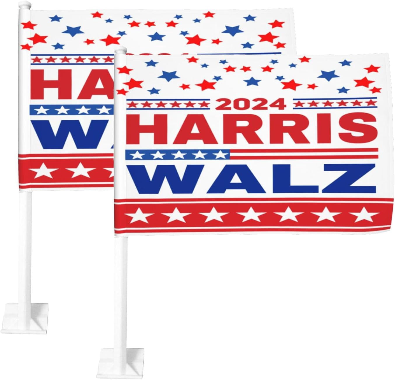 2 Pcs 12x18 Inch Kamala Harris Walz 2024 Car Flags Harris Waltz Car ...