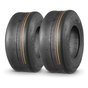 Flat Free 16x5.00-8 Tire with 1 inch Bearings, 3” Center Hub Turf Tread ...
