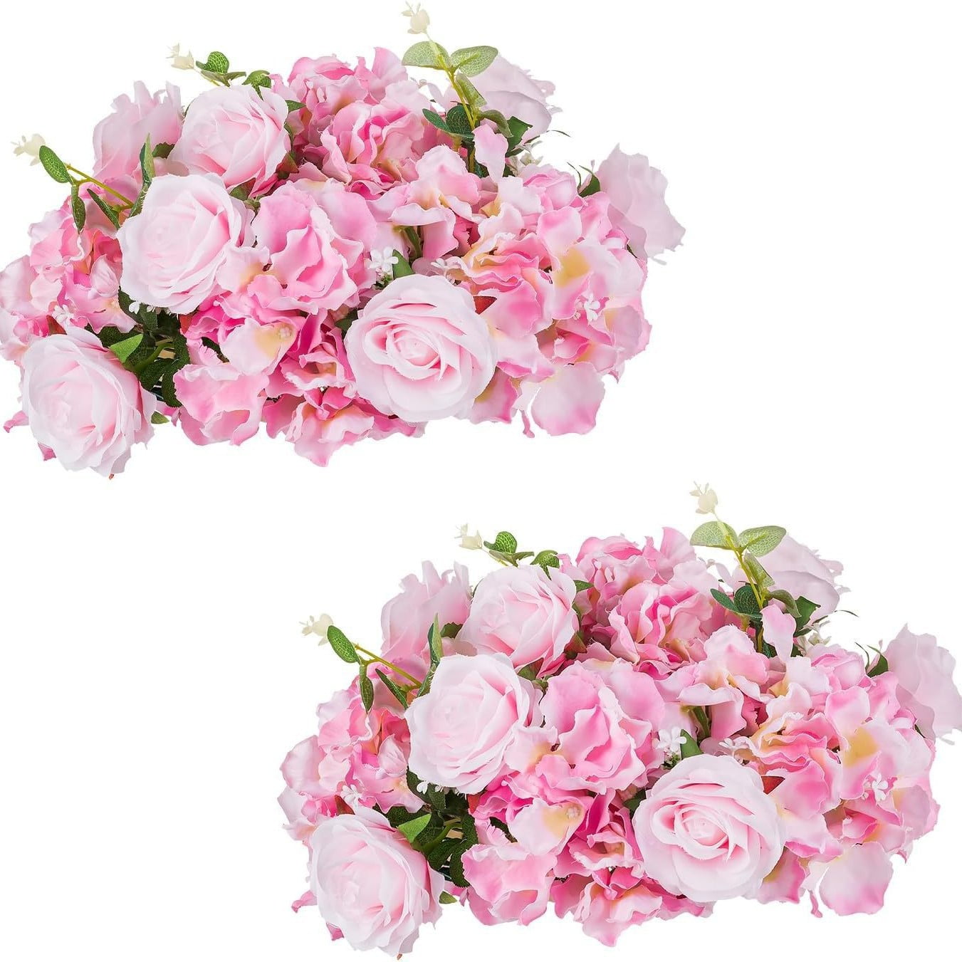 2 Pcs 14.2 inch Diameter Fake Flower Ball, Artificial Flowers Ball ...