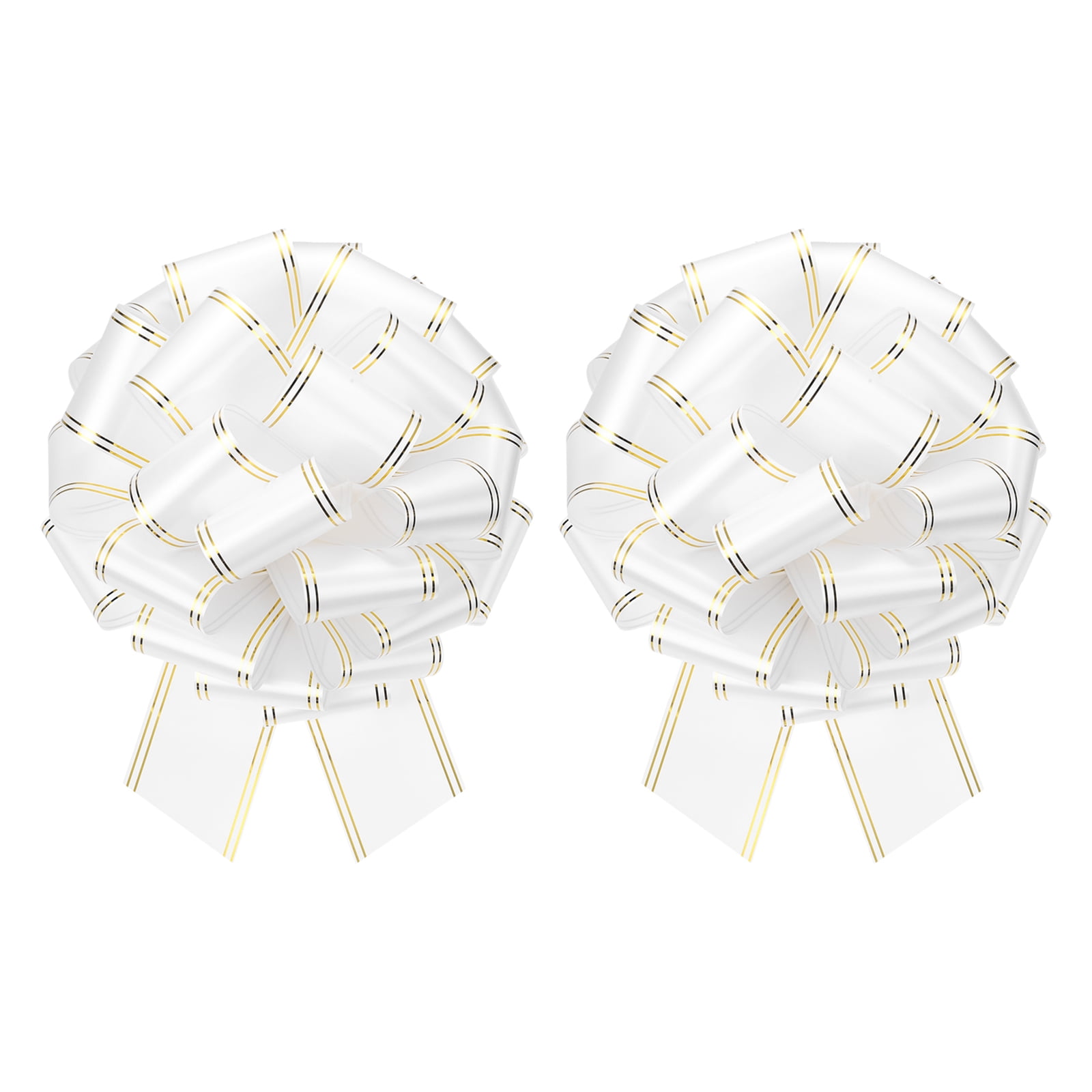 2 Pcs 14 Inch Giant Large Pull Bow Big Metallic Car Bows Ribbon with ...