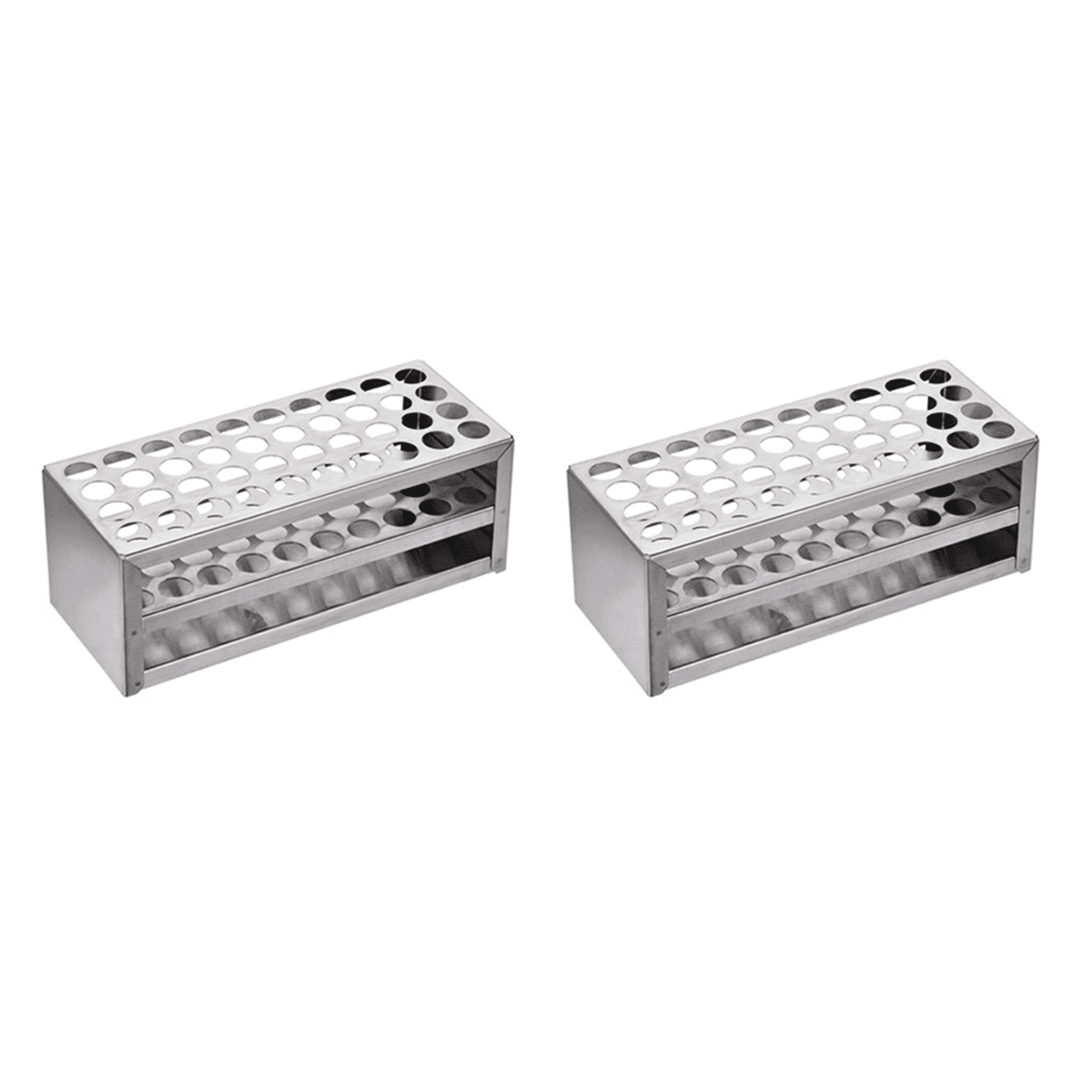 2 Pcs 14mm 40 Hole Aluminum Test Tube Rack Multifunctional Laboratory ...