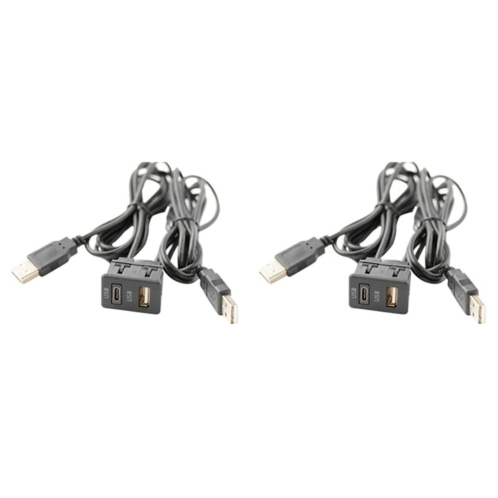 2 Pcs 150CM Car Dash Flush Mount USB Port Panel Auto Boat Dual USB ...