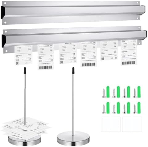 2 Pcs 16 Inch Slide Check Rack Receipt Holder Aluminum Ticket Display ...