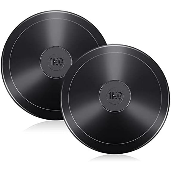 2 Pcs 1KG Sports Rubber Practice Discus Smooth Surface Black Rubber ...
