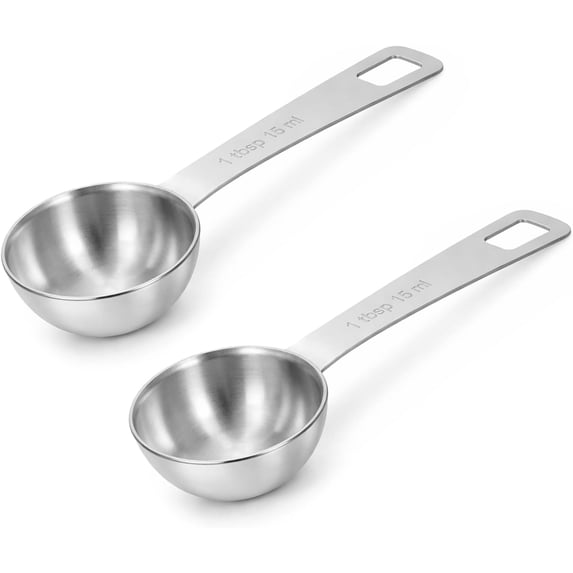 2 Pcs 1tbsp Measuring Spoon, Stainless Steel Individual Measuring Scoop ...