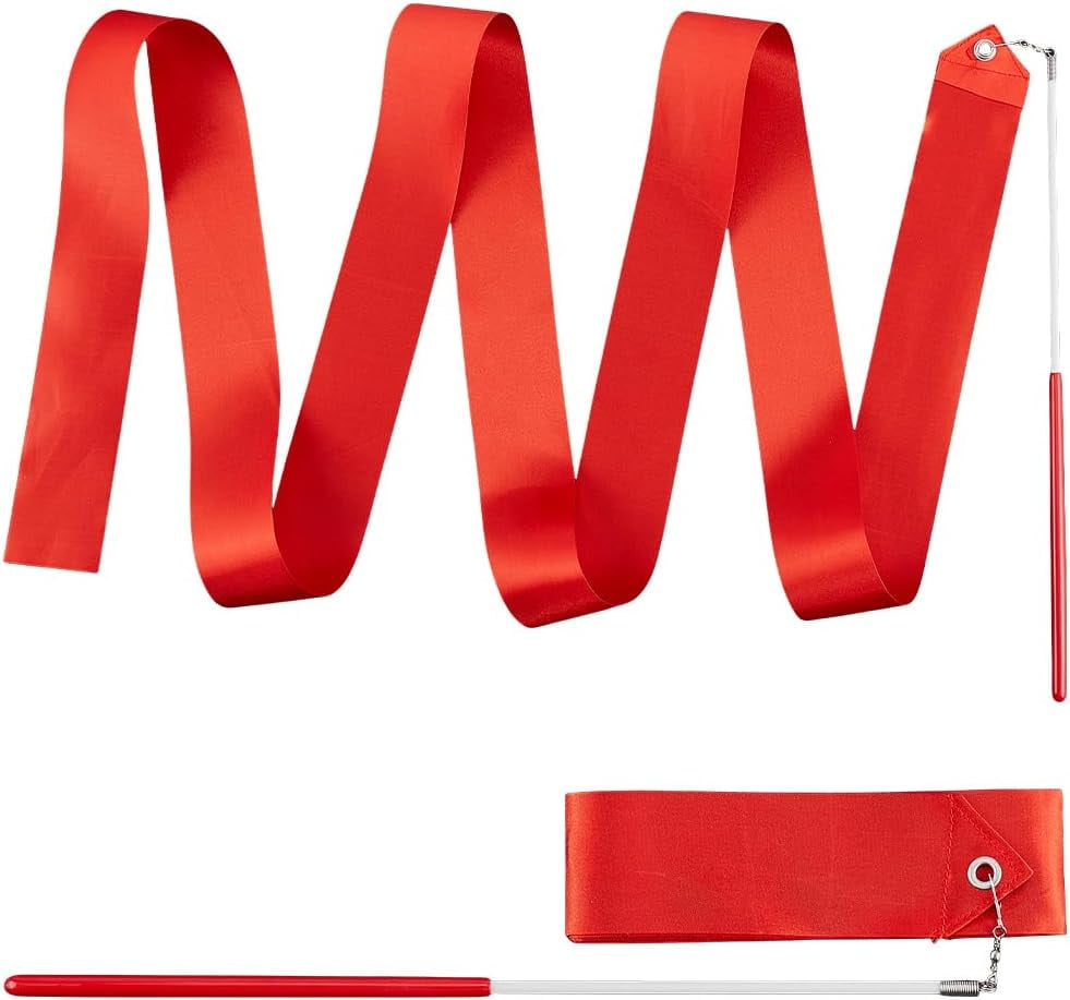 2 Pcs 2.04 m Dance Ribbons Gymnastics Ribbon Baton Nylon Rhythmic ...