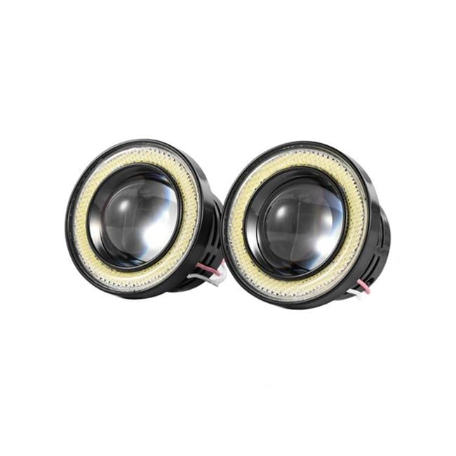 2 Pcs 2.5"Auto COB LED Fog Light 1200LM 6000k White IP65 Waterproof ...