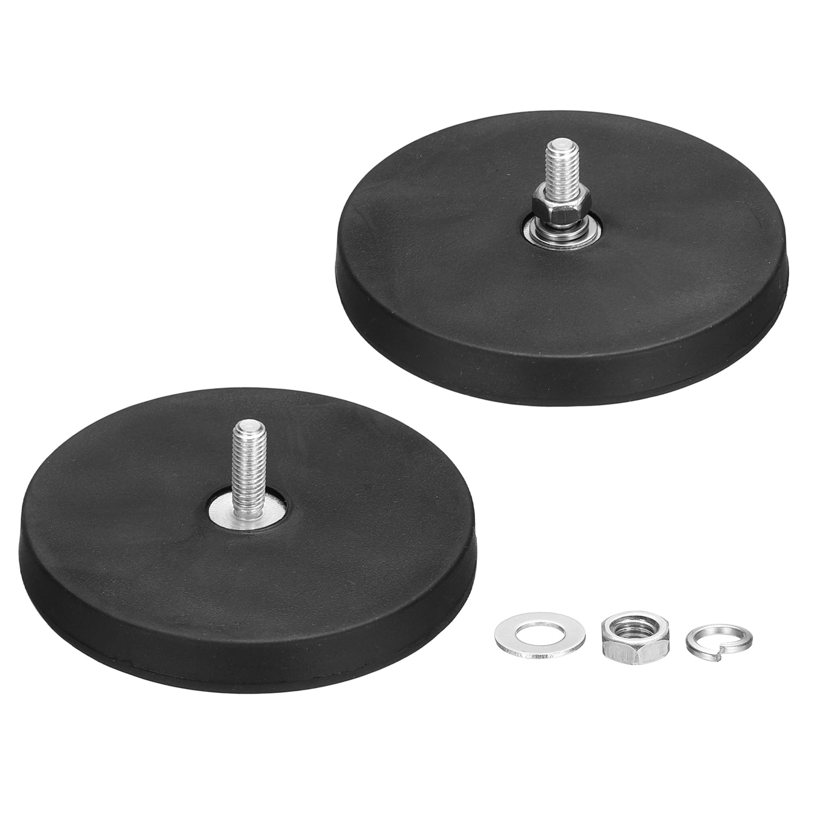 2 Pcs 2.6" Dia Rubber Coated Magnets, 44LBS Magnet Base with M5 Male ...