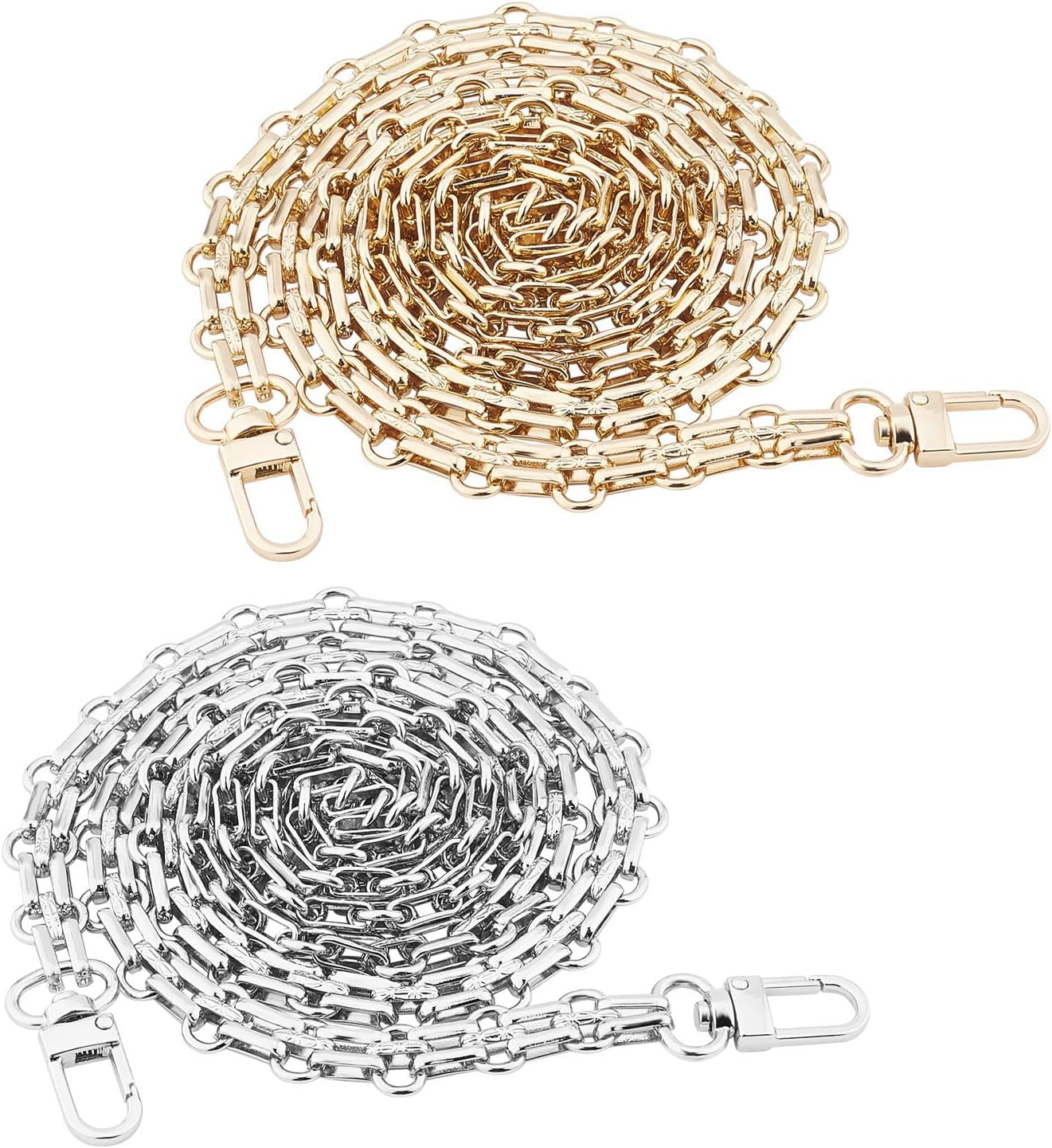 2 Pcs 2 Colors 46.4Inch Iron Metal Shoulder Body Bag Chain with Alloy ...