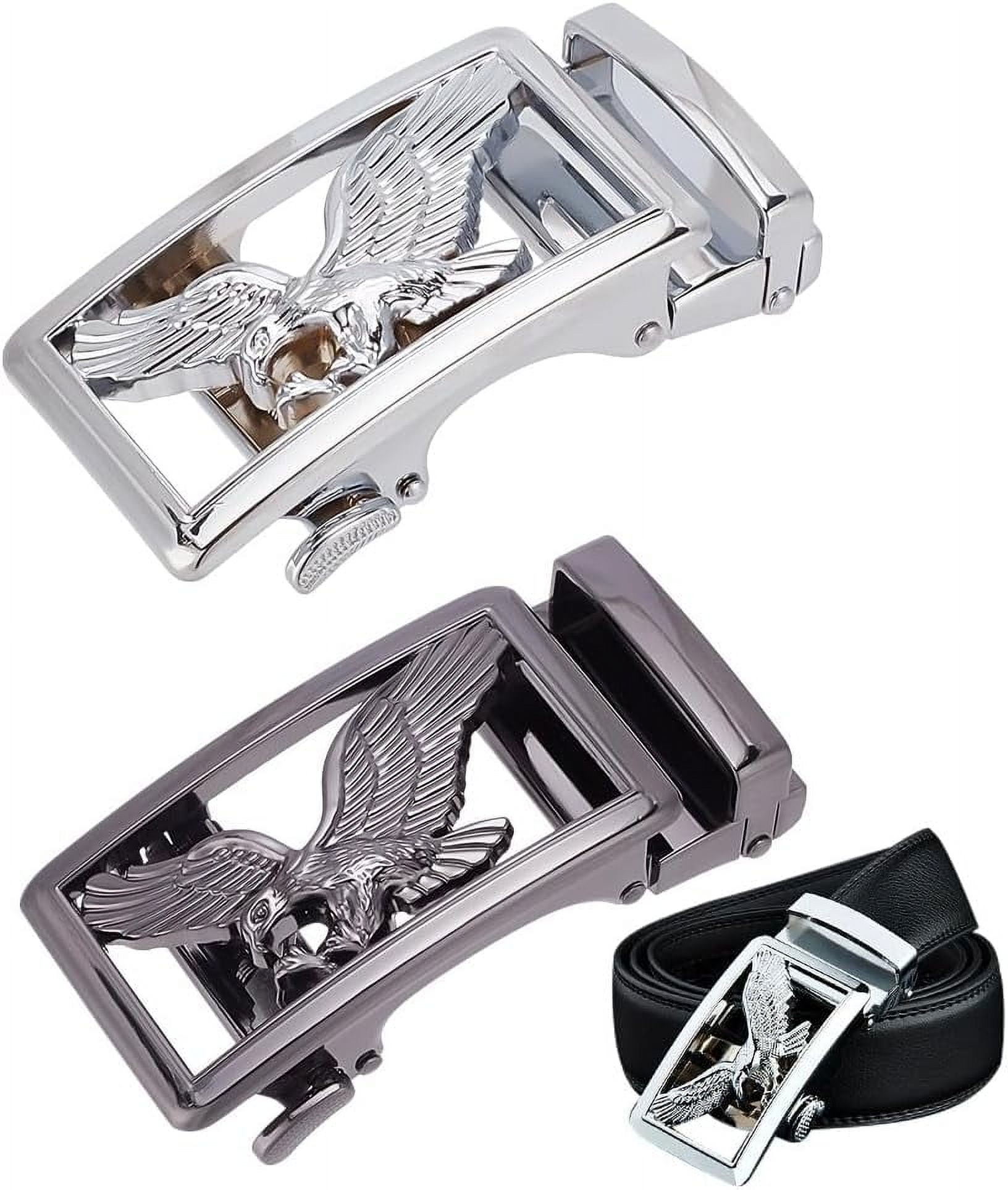 2 Pcs 2 Colors Eagle Belt Buckle Gunmetal & Platinum Men Eagle ...