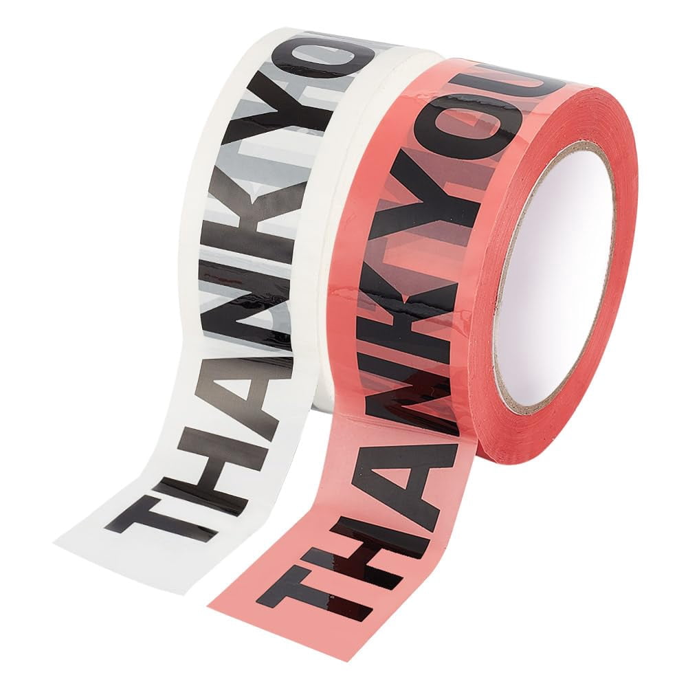 2 Pcs 2 Colors Thank You Packing Tapes Printing Shipping Tape Adhesive ...