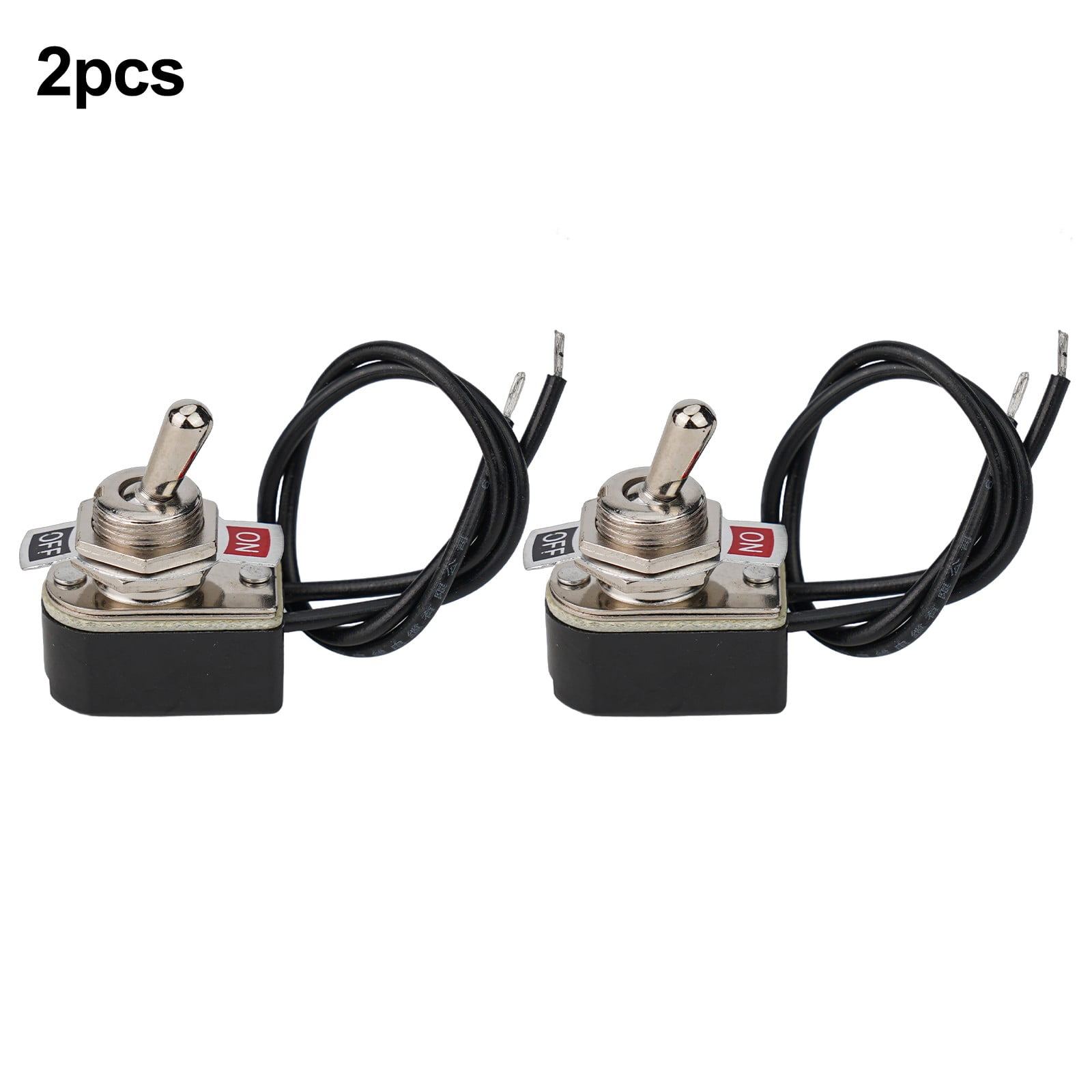 2 Pcs 2 Foot ON/OFF Prewired Rocker Toggle Switch SPST 6A/125V with ...
