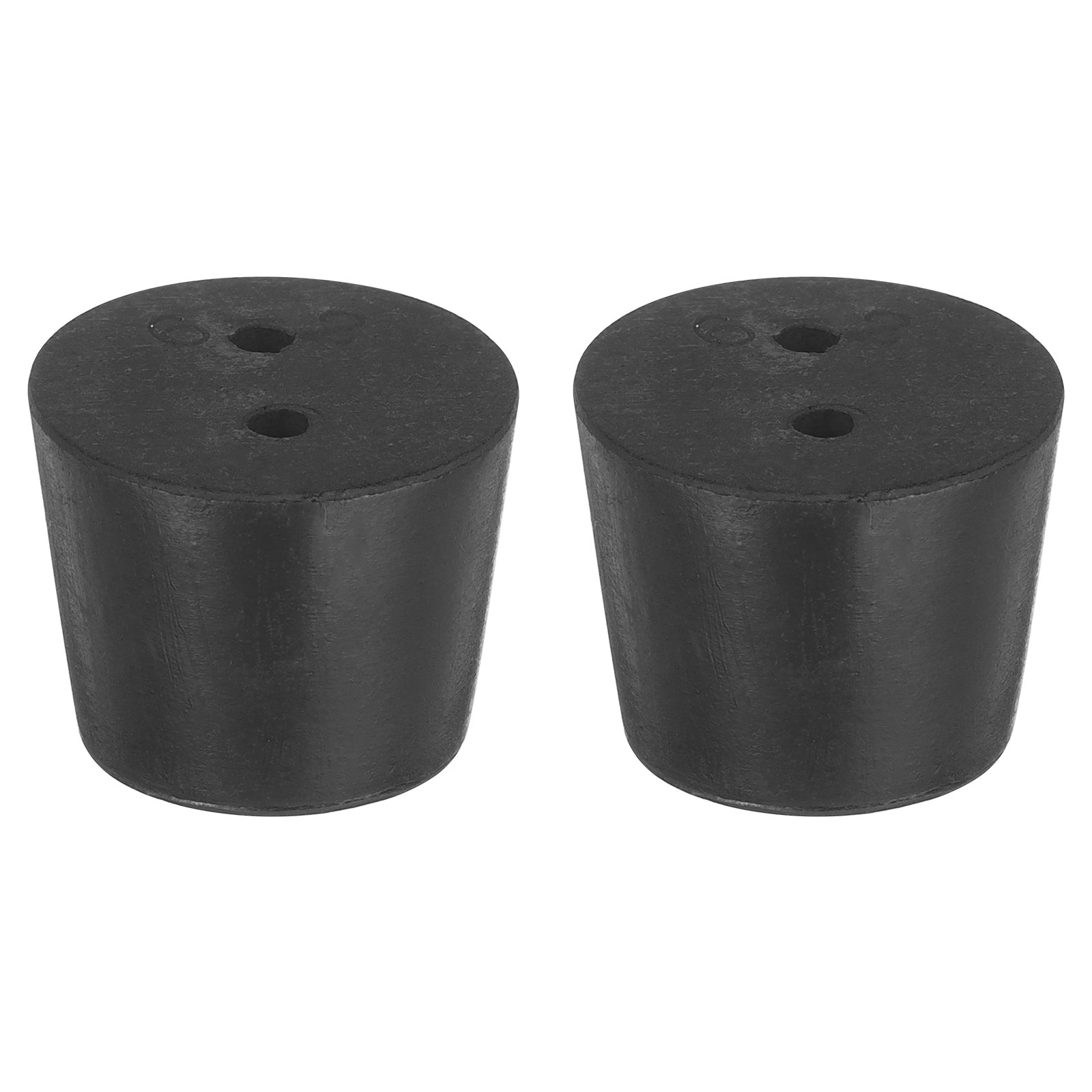 2 Pcs 2-Hole Rubber Stopper, Tapered Lab Seal Tube Stopper Plug for ...