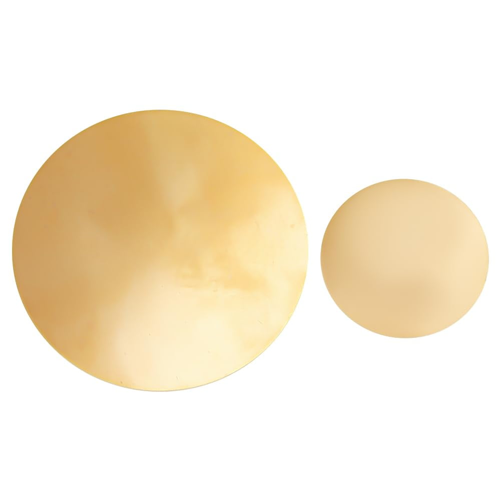2 Pcs 2 Sizes Round Brass Sheet Thick Brass Round Plate Pure Copper ...