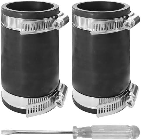 2 Pcs 2''x100mm Flexible TPE Coupling with Stainless Steel Clamps ...