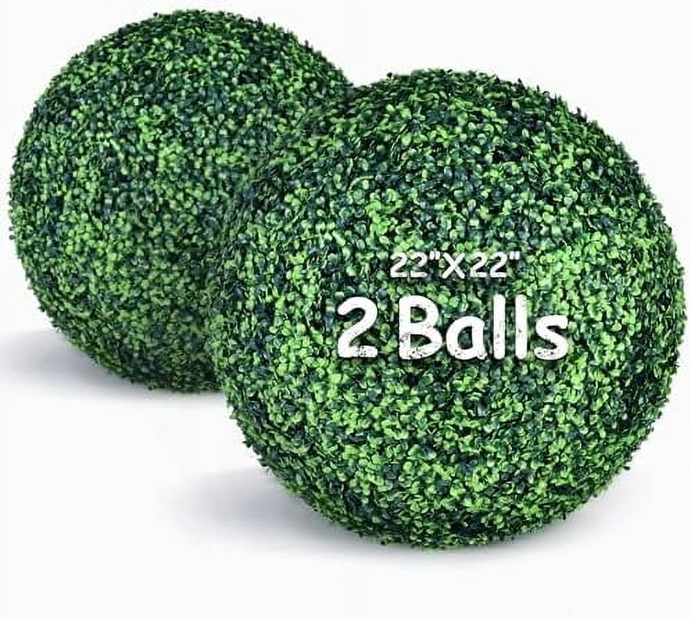2 Pcs 20 Inch Artificial Boxwood Ball 4 Layers Large Topiary Balls UV ...