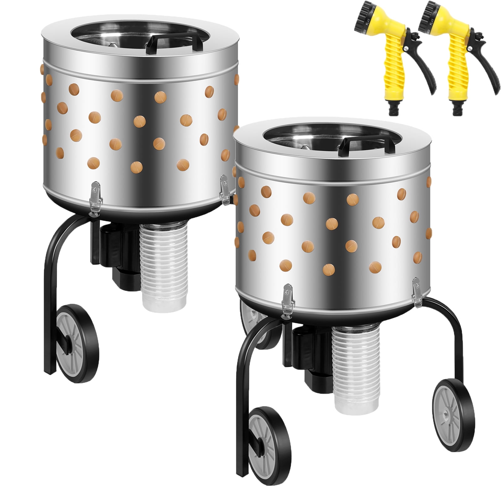 2 Pcs 20 Inch Stainless Steel Poultry Plucker,450W Motor Defeathering ...