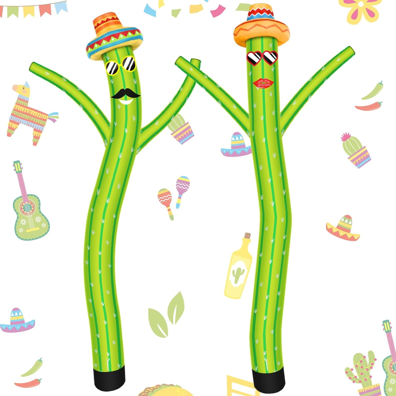 2 Pcs 20 ft Cactus Inflatable Tube Man Cactus Outdoor Decoration ...