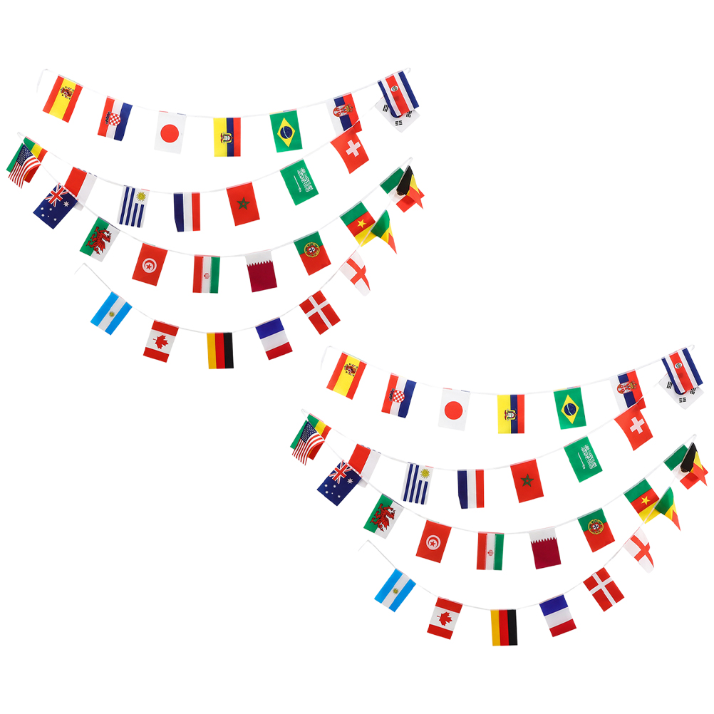 2 Pcs 2022 String Emblems International Bunting Banners Ceiling Trim ...