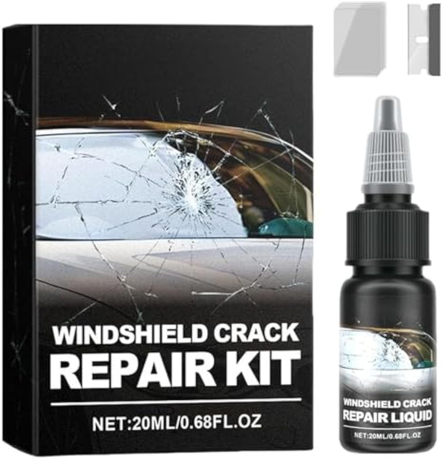 2 Pcs 20ml Windshield Crack Repair Kit,Cracks Gone Glass Repair Kit ...