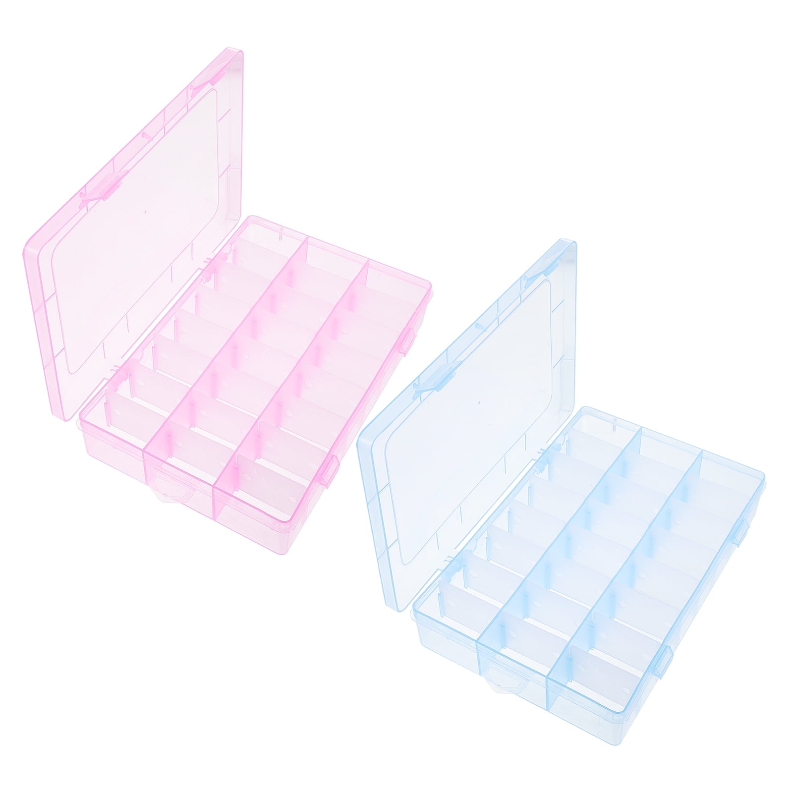 2 Pcs 24 Grid Storage Box Dividers Container Bead Organizer Pill ...