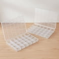 2 Pcs 24 Grids Clear Plastic Organizer Box, Bead Organizer Box Fixed ...