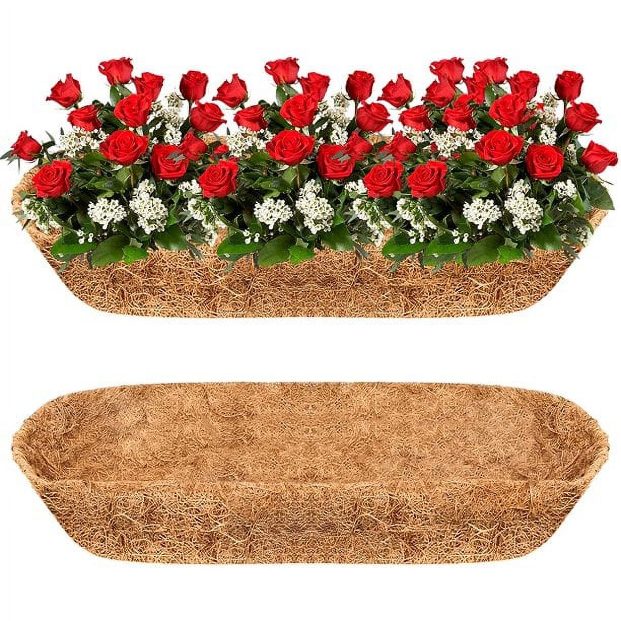 2 Pcs 24" Trough Coco Fiber Replacement Liner, Pre-Formed Window Basket ...
