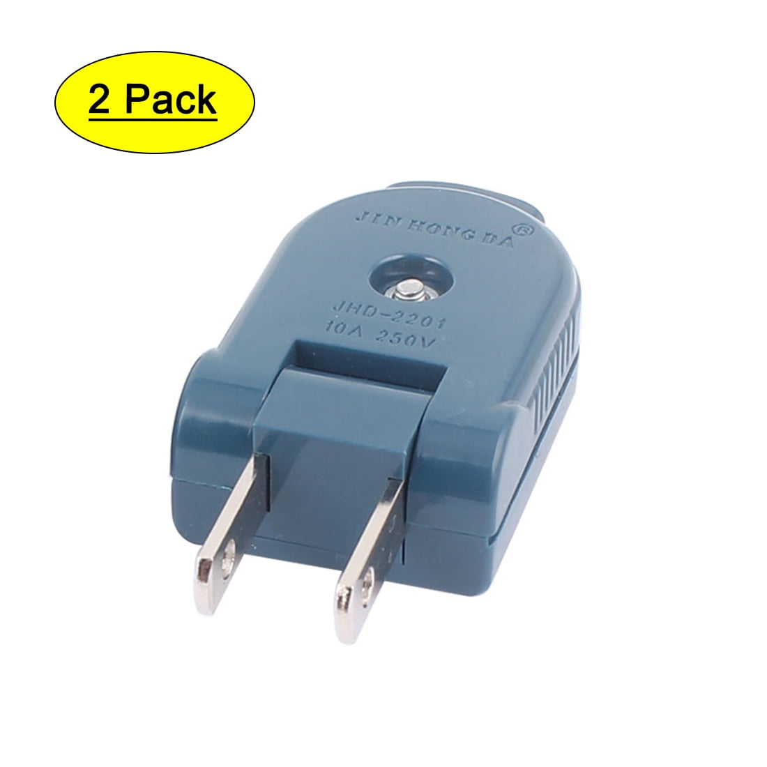 2 Pcs 250V 10A Rewirable Rotating US Plug Power Cord Connector Blue ...