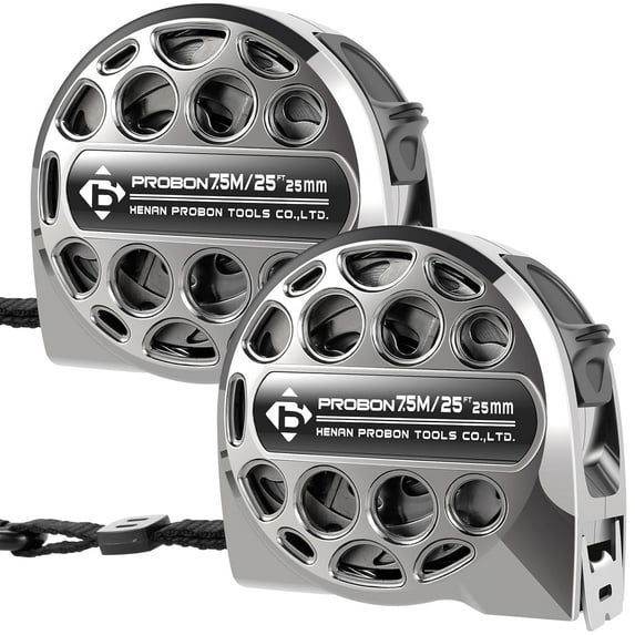 2 Pcs 25FT Stainless Steel Anti-Corrosion Retractable Metric Ruler ...