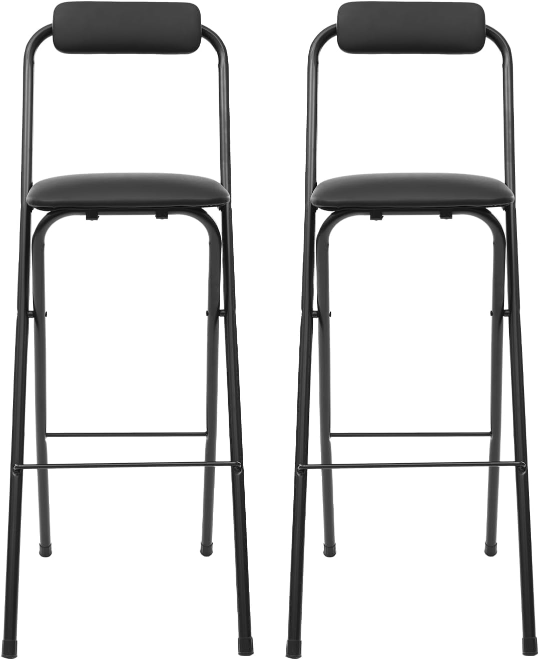 2 Pcs 29.5 Inch Tall Folding Chair, Heavy Duty Carbon Steel Stool Chair, Portable Folding Stool ...