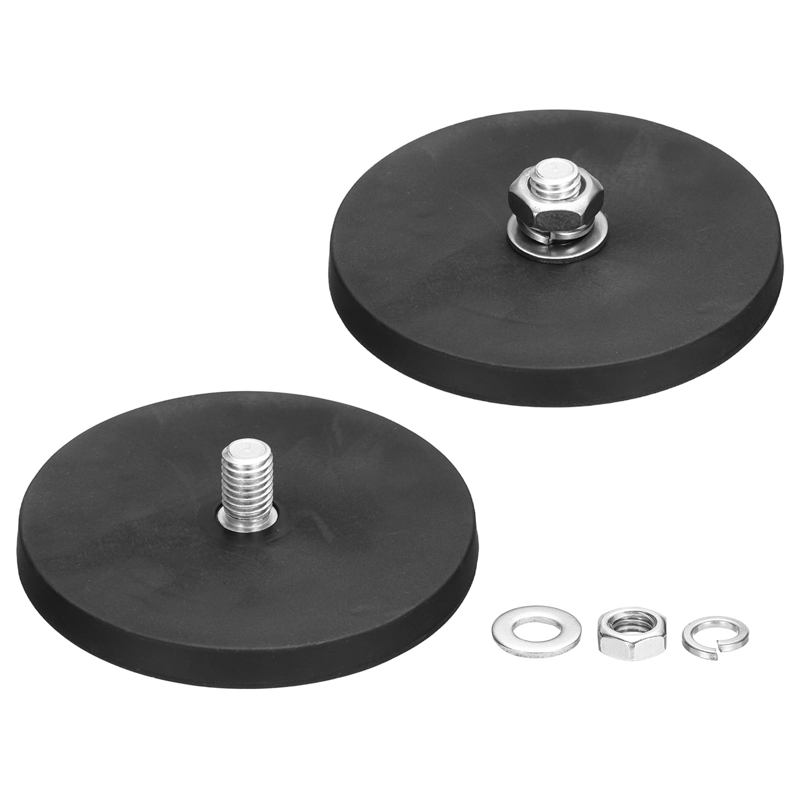 2 Pcs 3.5" Dia Rubber Coated Magnets, 88LBS Magnet Base with M10 Male ...