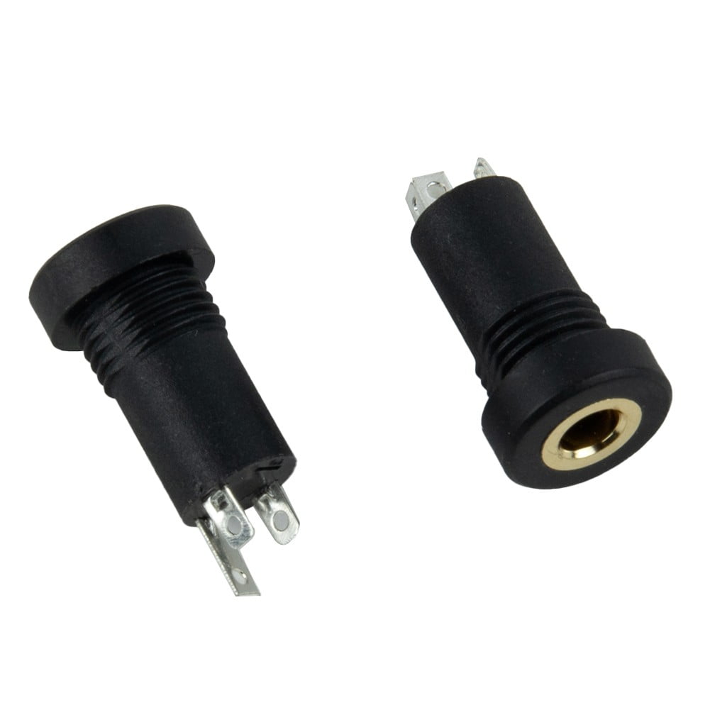 2 Pcs 3.5mm Audio Jacks Aux Socket Stereo 3 Pole Panel Mount Adapter ...