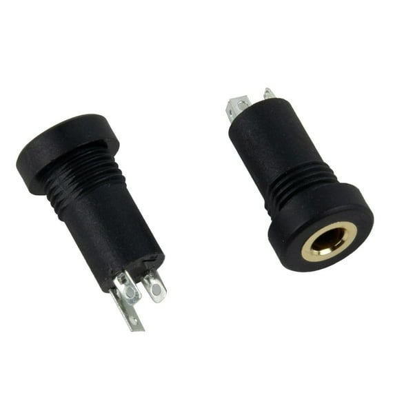 2 Pcs 3.5mm Audio Jacks Aux Socket Stereo 3 Pole Panel Mount Adapter ...