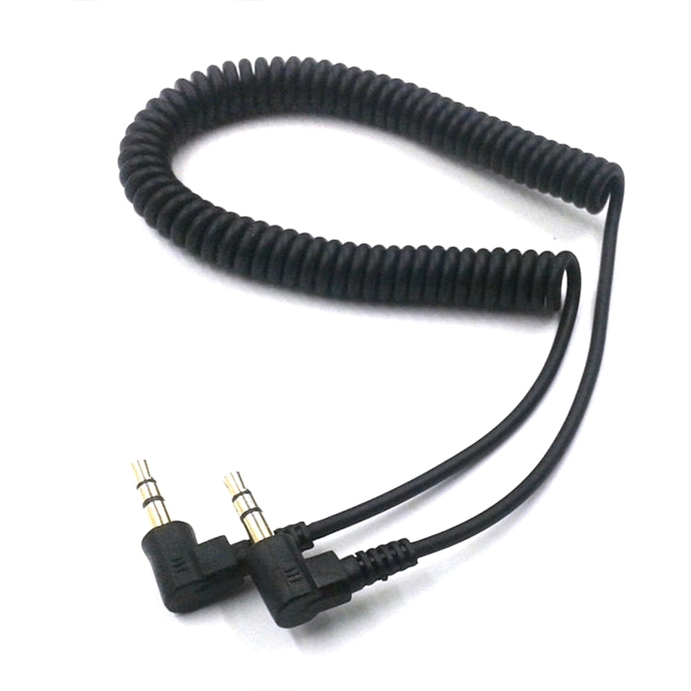 UKCOCO Male Stereo Audio Cable Stereo Connector Black 2Pcs Coiled Cable ...