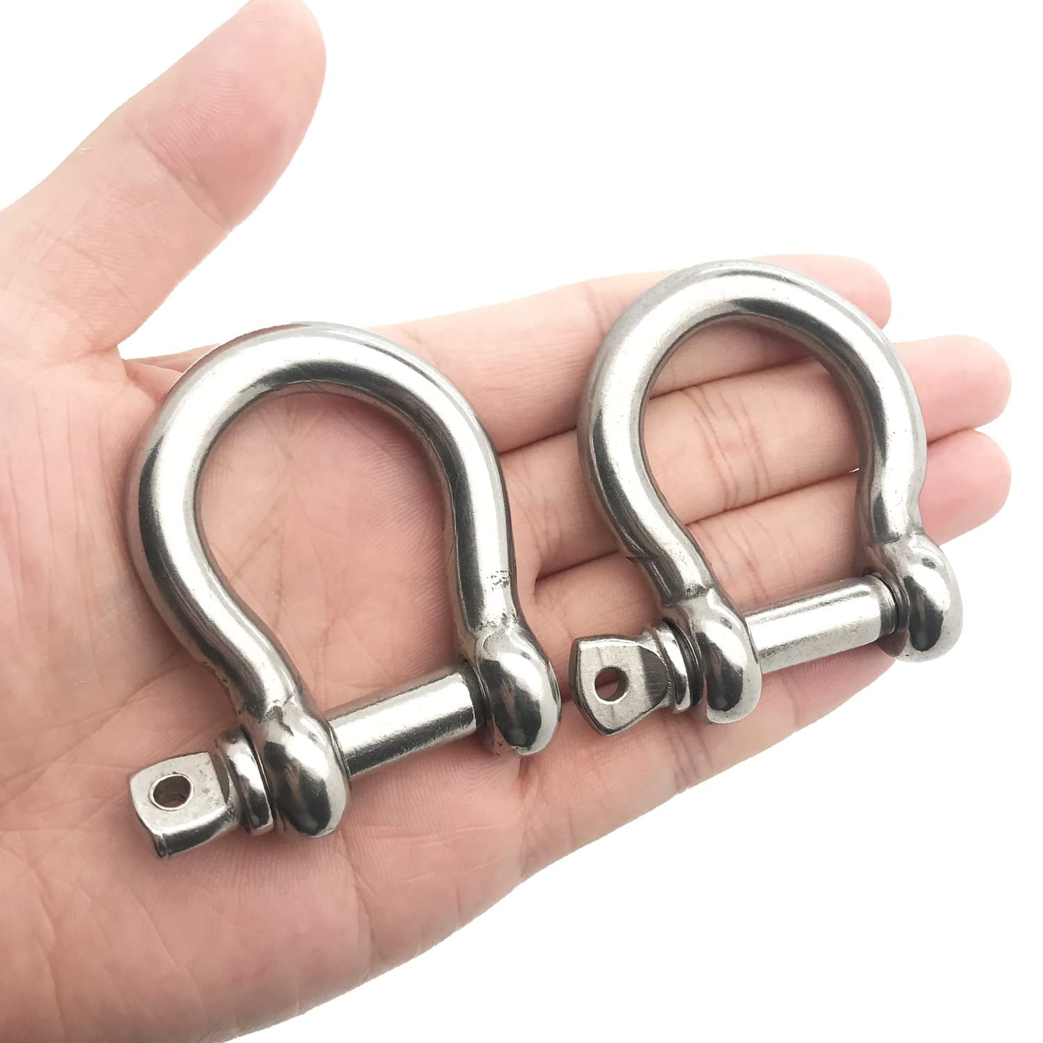 2 Pcs 3/8 Inch Screw Pin Anchor Shackle, 304 Stainless Steel Shackles for Chains Wirerope, 10 mm ...