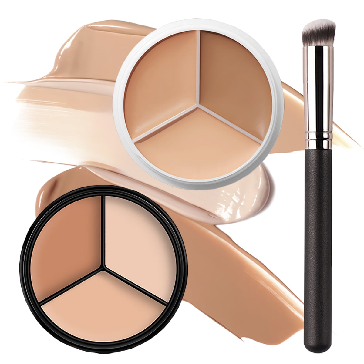 2 Pcs 3 Colors Correcting Concealer Palette, Contour And Brighten 3 In ...