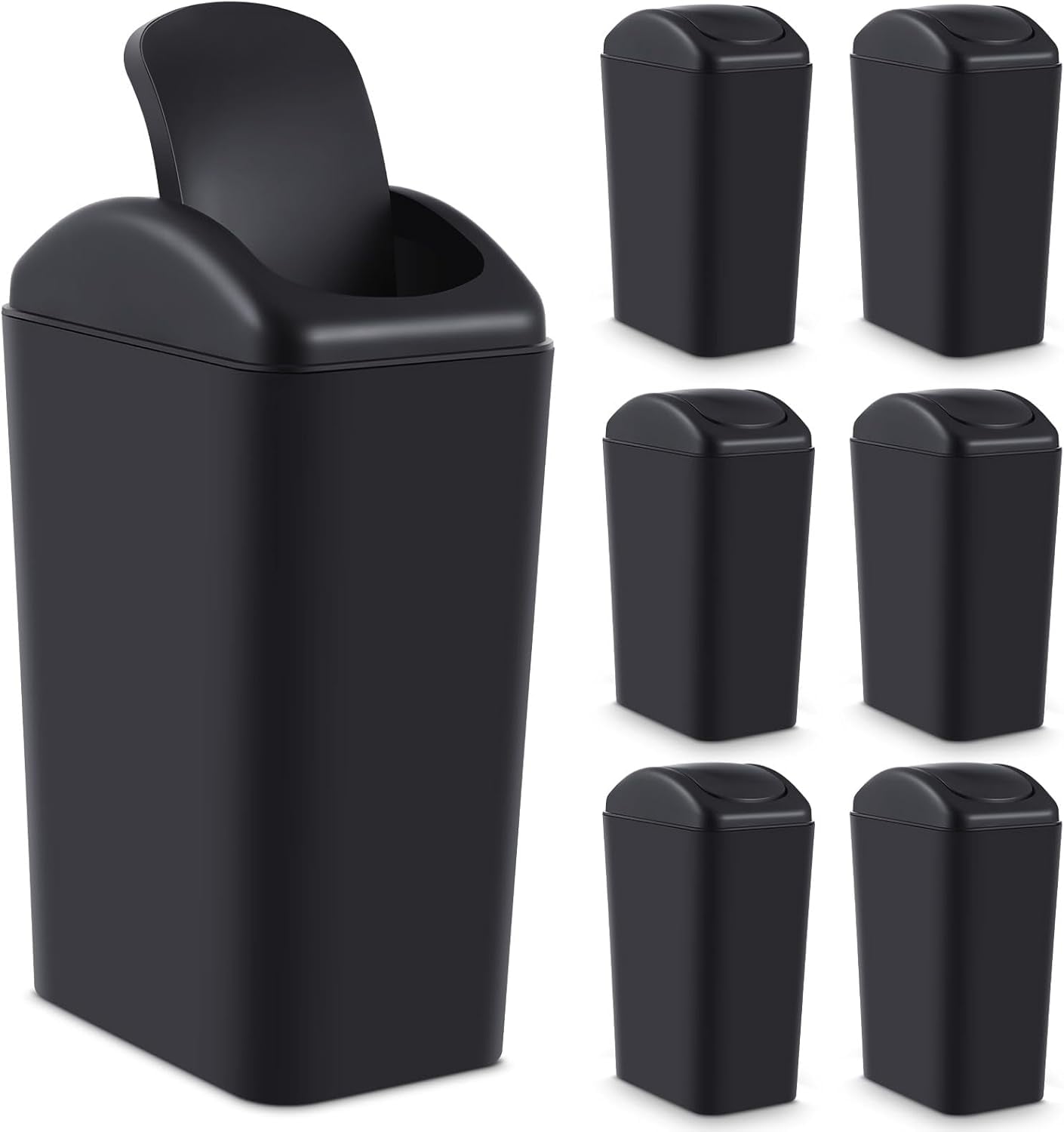 2 Pcs 3 Gallon/12 Liter Small Trash Can Plastic Kitchen Garbage with ...