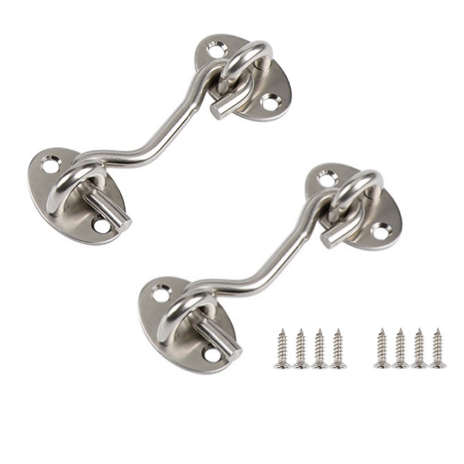 2 Pcs 3 Inch Stainless Steel Cabin Hook and Eye Latch - Heavy Duty Gate ...