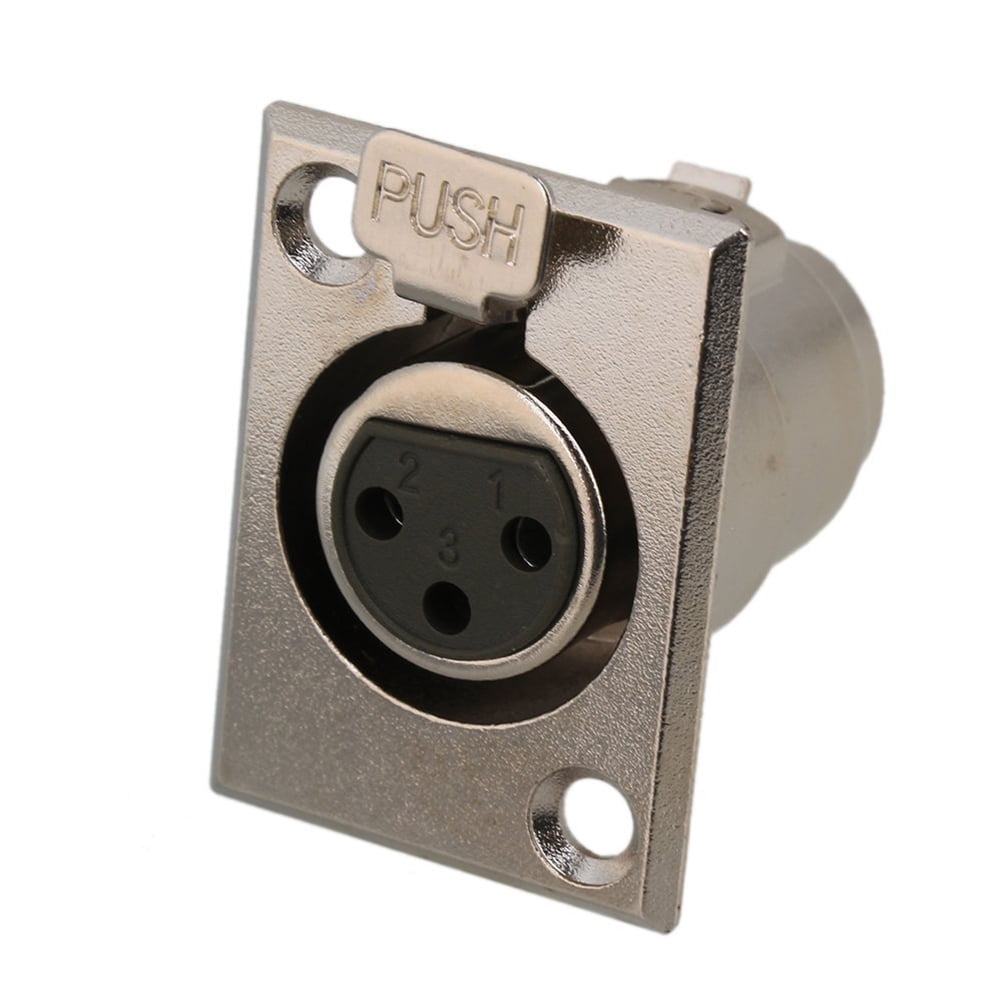 2 Pcs 3-Pin Female XLR Panel Mount Plug Male/female Connector Studio ...