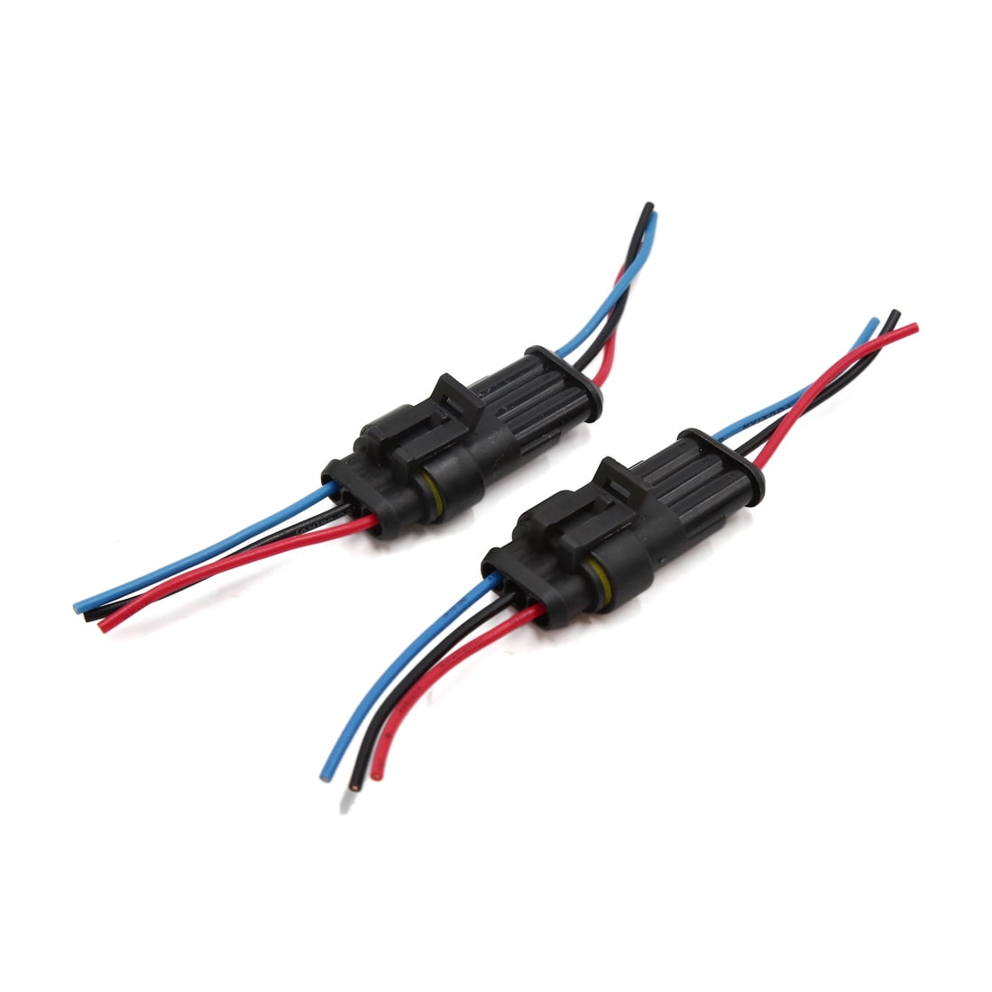 2 Pcs 3 Pin Way Car Auto HID Electrical Wire Waterproof Connector ...