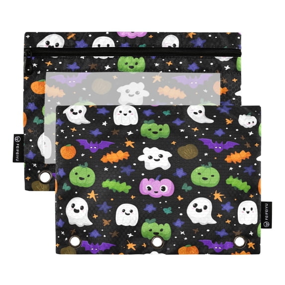 2 Pcs 3 Ring Binder Pouch Water Resistant Clear PVC Pencil Pouch for ...