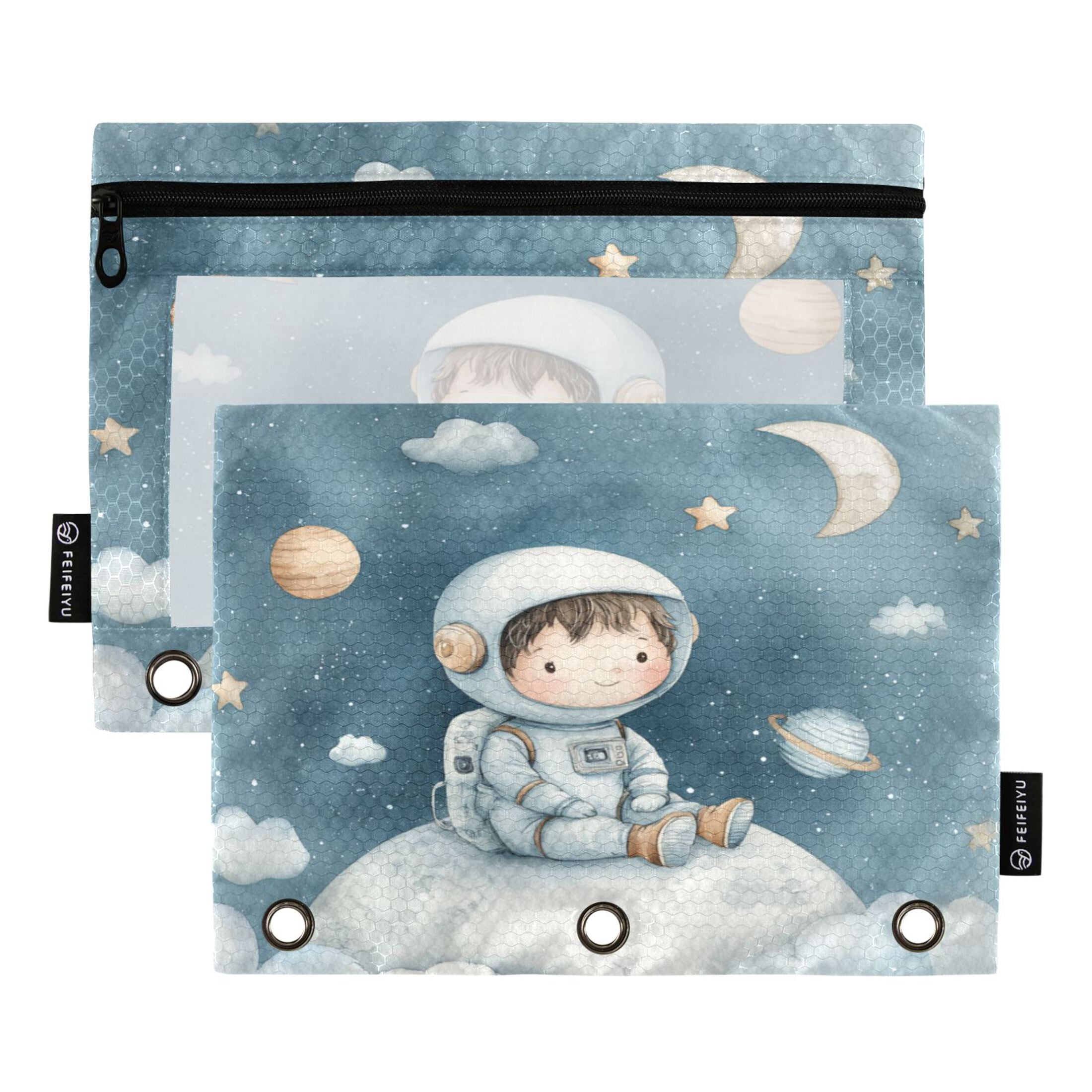 2 Pcs 3 Ring Binder Pouch Water Resistant Clear PVC Pencil Pouch for ...