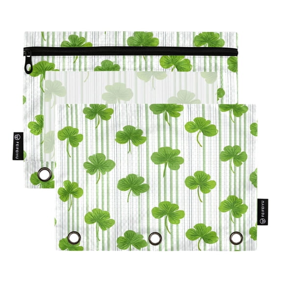 2 Pcs 3 Ring Binder Pouch Water Resistant Clear PVC Pencil Pouch for ...