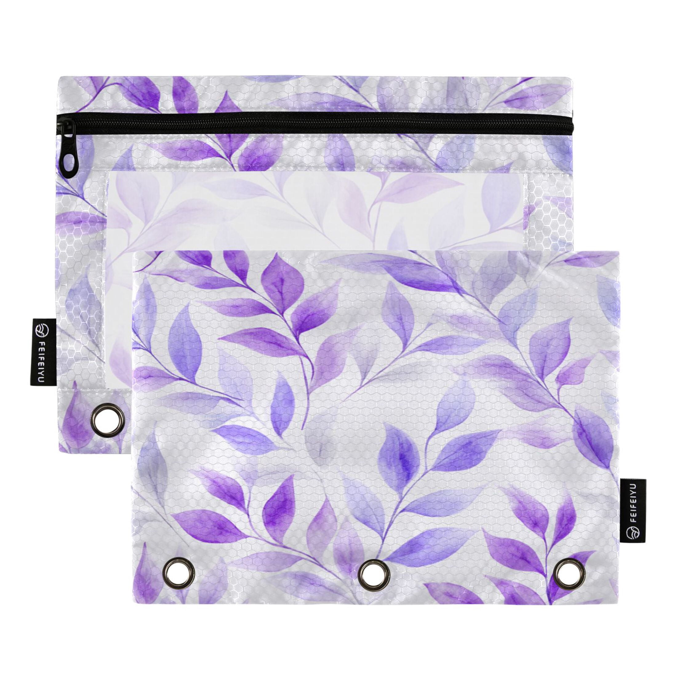 2 Pcs 3 Ring Binder Pouch Water Resistant Clear PVC Pencil Pouch for ...