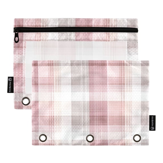 2 Pcs 3 Ring Binder Pouch Water Resistant Clear PVC Pencil Pouch for ...