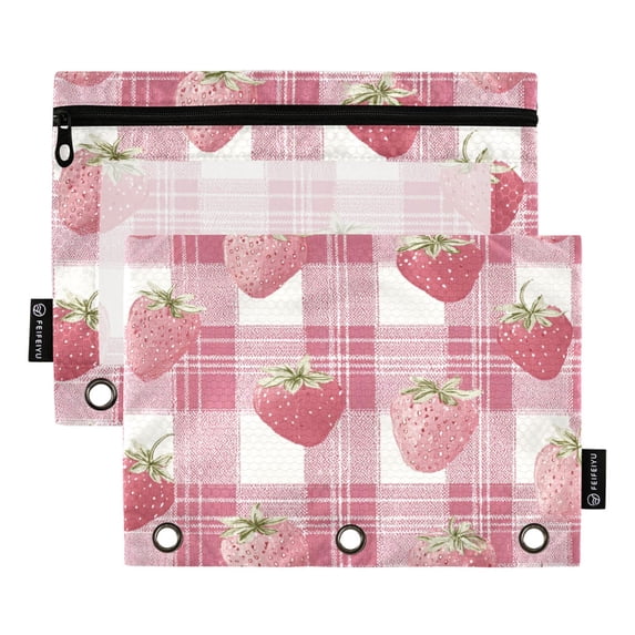 2 Pcs 3 Ring Binder Pouch Water Resistant Clear PVC Pencil Pouch for ...