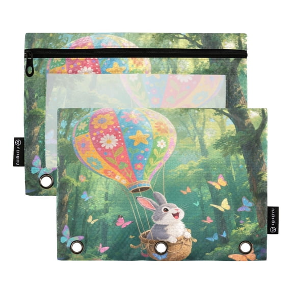 2 Pcs 3 Ring Binder Pouch Water Resistant Clear PVC Pencil Pouch for ...