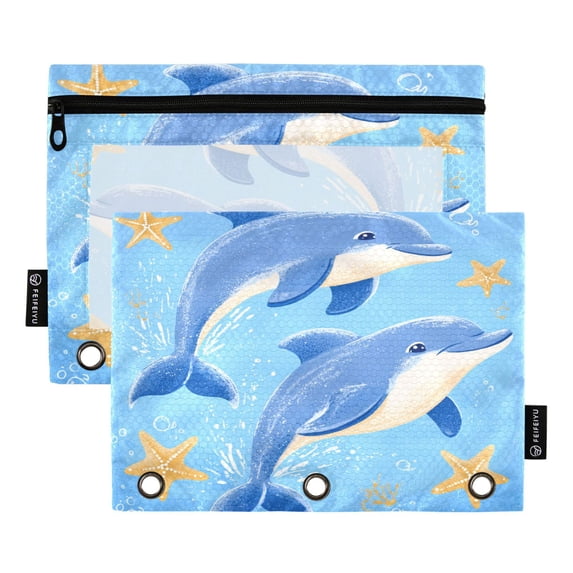 2 Pcs 3 Ring Binder Pouch Water Resistant Clear PVC Pencil Pouch for ...