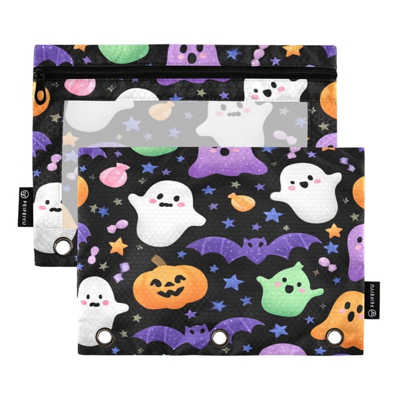 2 Pcs 3 Ring Binder Pouch Water Resistant Clear PVC Pencil Pouch for ...