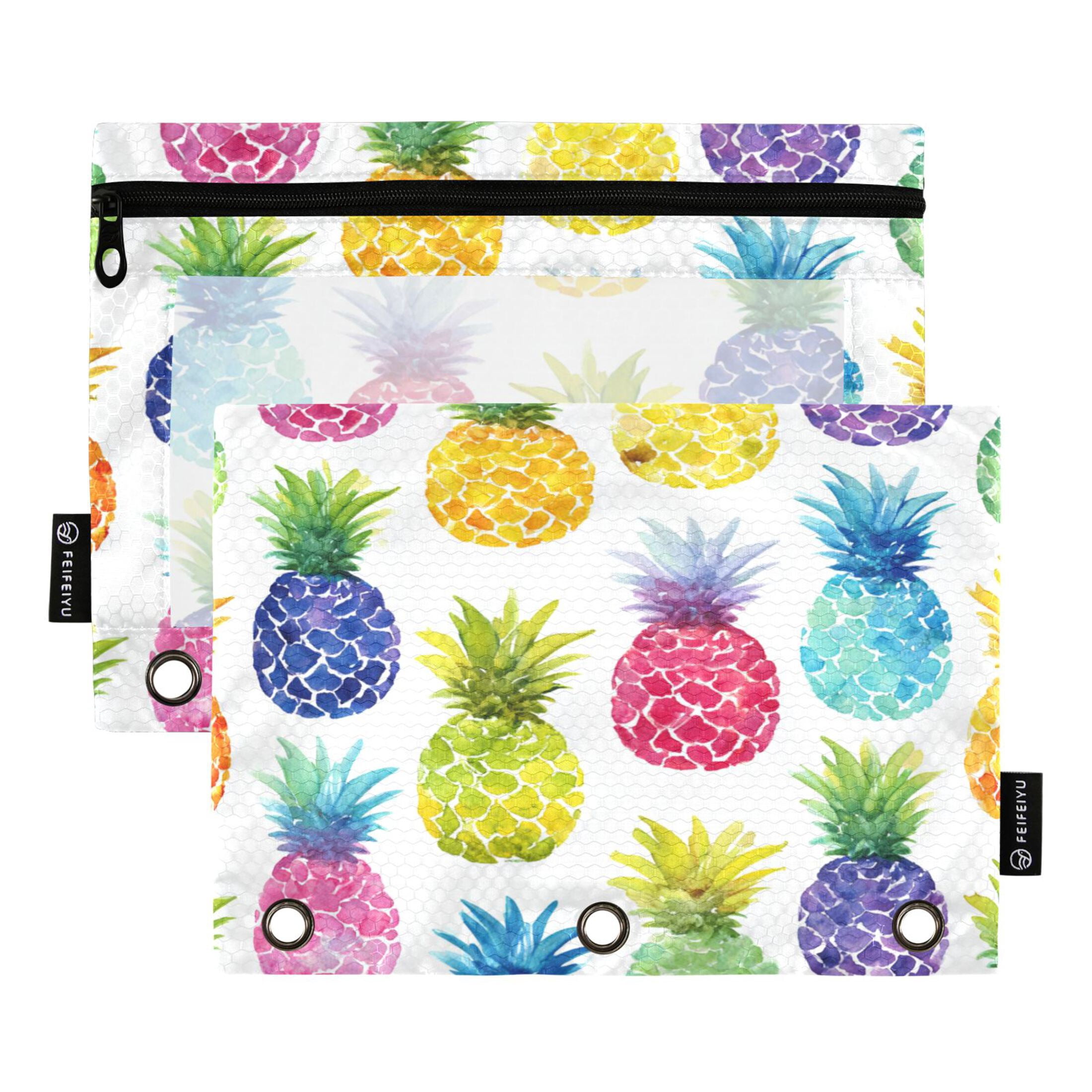 2 Pcs 3 Ring Binder Pouch Water Resistant Clear PVC Pencil Pouch for ...